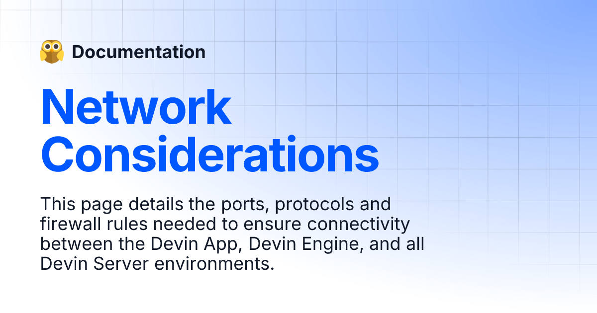 Network Considerations | Documentation